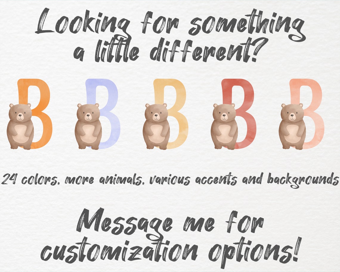 Watercolor Alphabet Classroom Decor, Animal Educational Poster, ABC ...