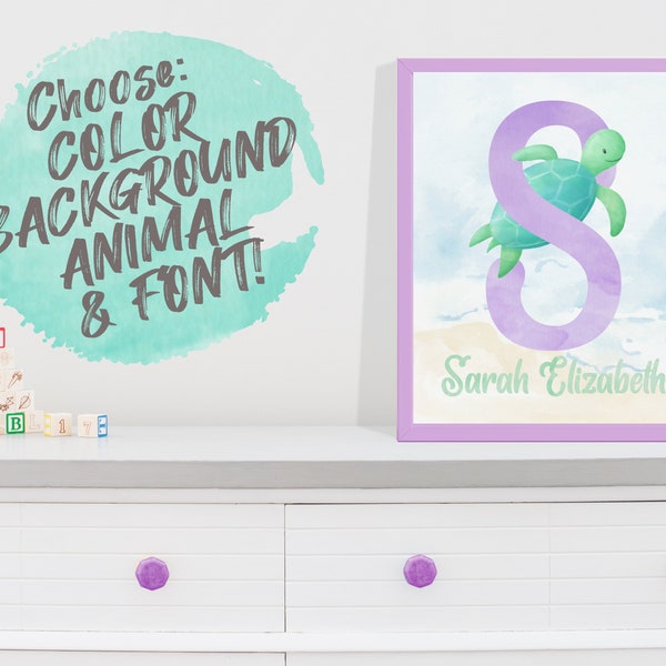 Sea Turtle Alphabet - Etsy