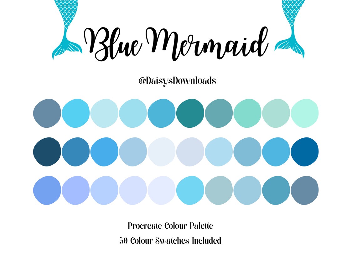 Blue Mermaid Procreate Colour Palette / Procreate Color Palette/ iPad ...