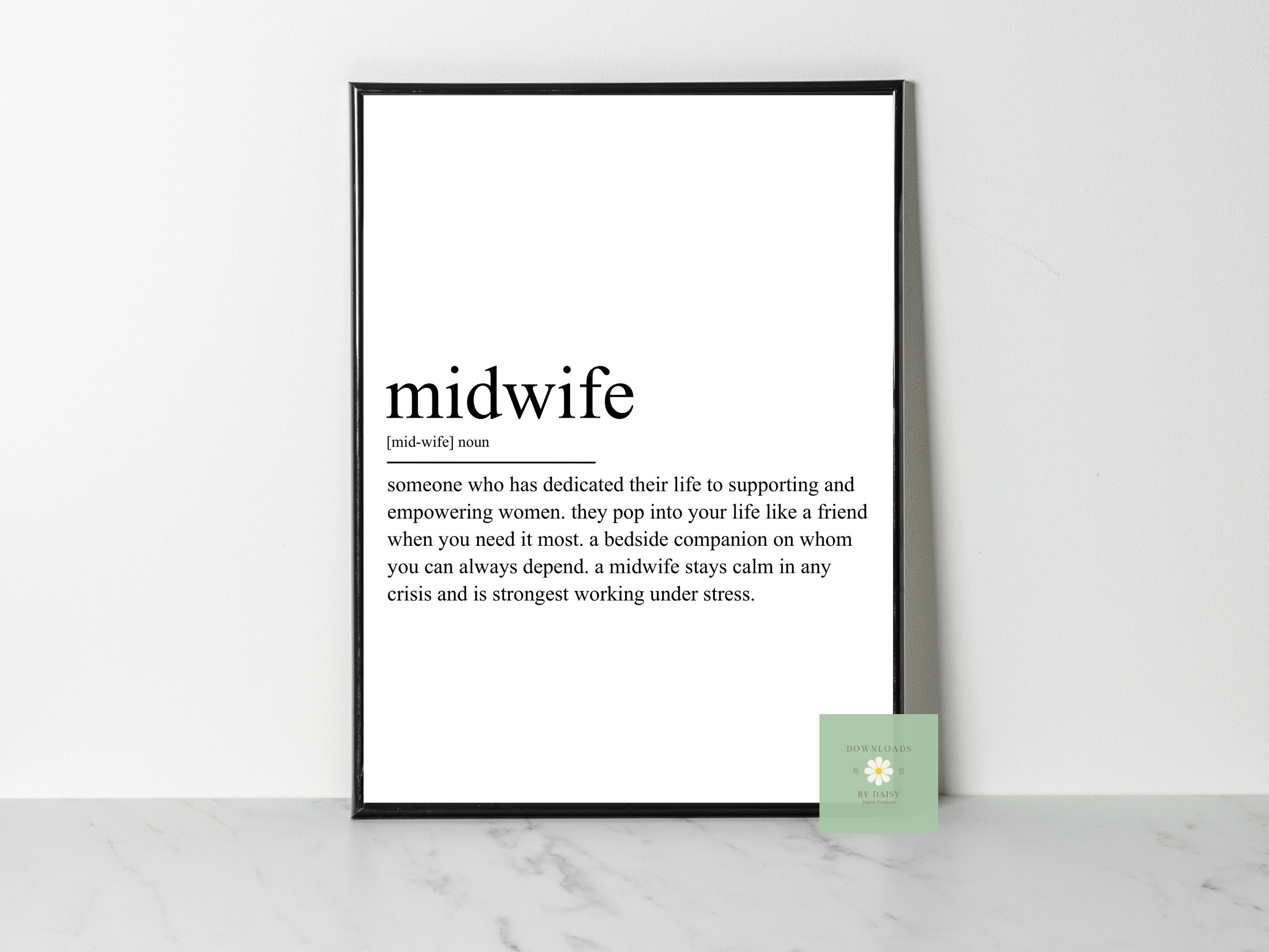Midwife Definition Print / Print for Midwife/ Thank You Gift for ...