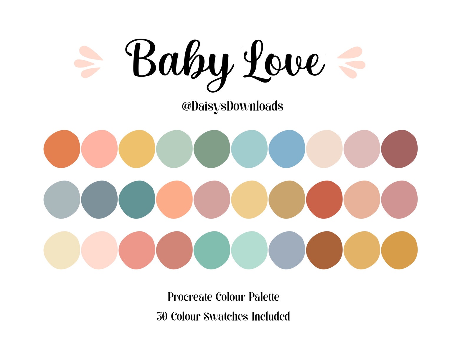 Baby Love Procreate Colour Palette / Procreate Color Palette/ iPad ...