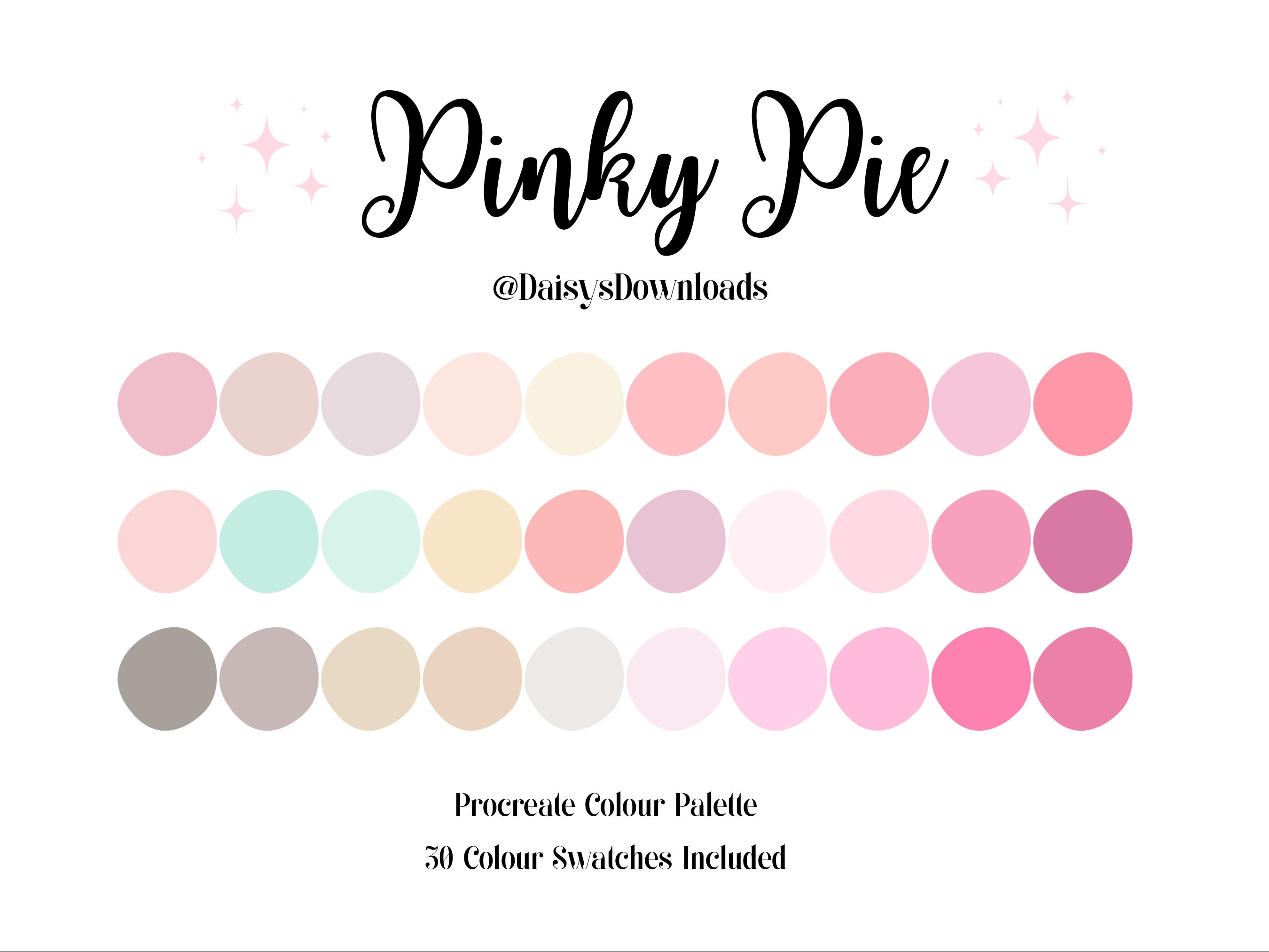 Pinkie Pie Procreate Colour Palette / Procreate Color Palette/ iPad ...