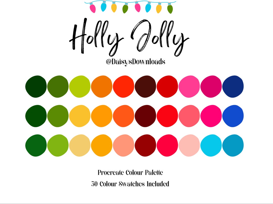 Holly Jolly Procreate Colour Palette / Procreate Color Palette/ iPad ...