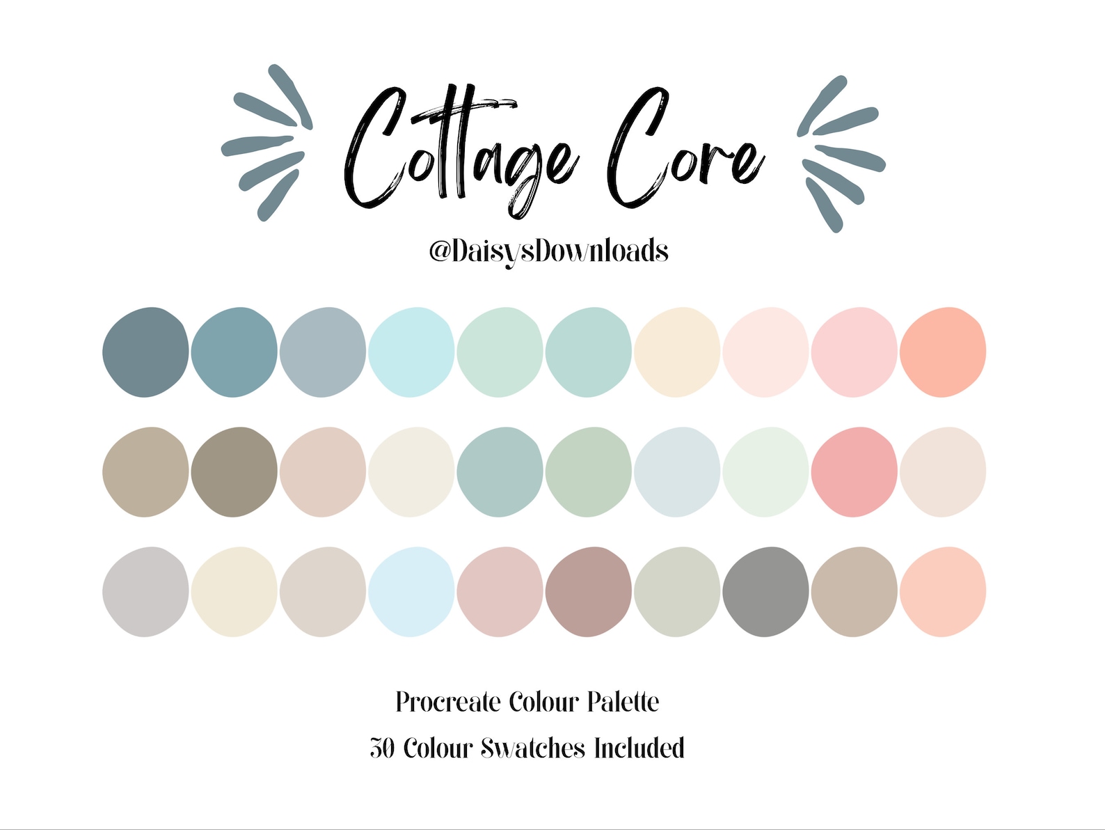 Cottage Core Procreate Colour Palette / Procreate Color Palette/ iPad ...
