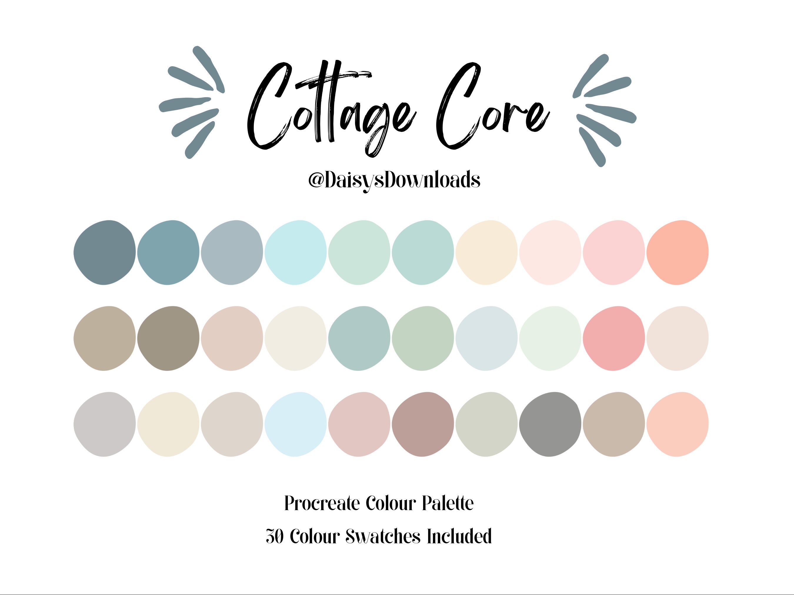 Cottage Core Procreate Colour Palette / Procreate Color Palette/ iPad ...