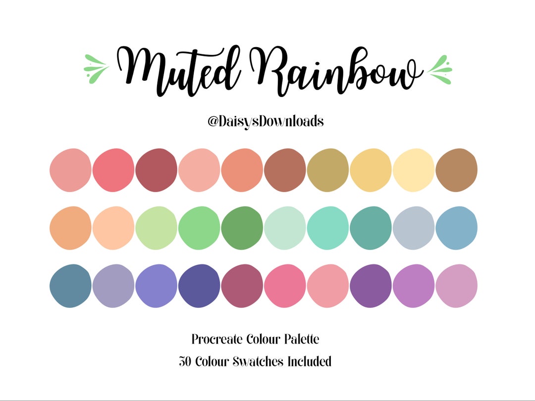 Muted Rainbow Procreate Colour Palette / Procreate Color Palette/ iPad ...