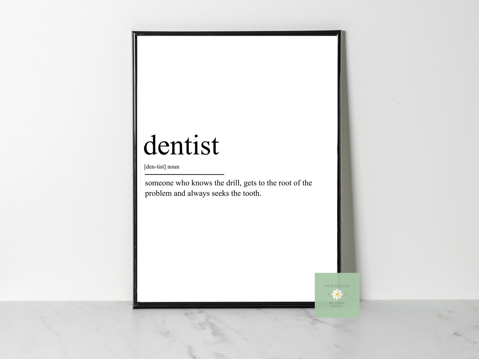 Dentist Definition Print / Print for Dentist / Thank You Gift for ...