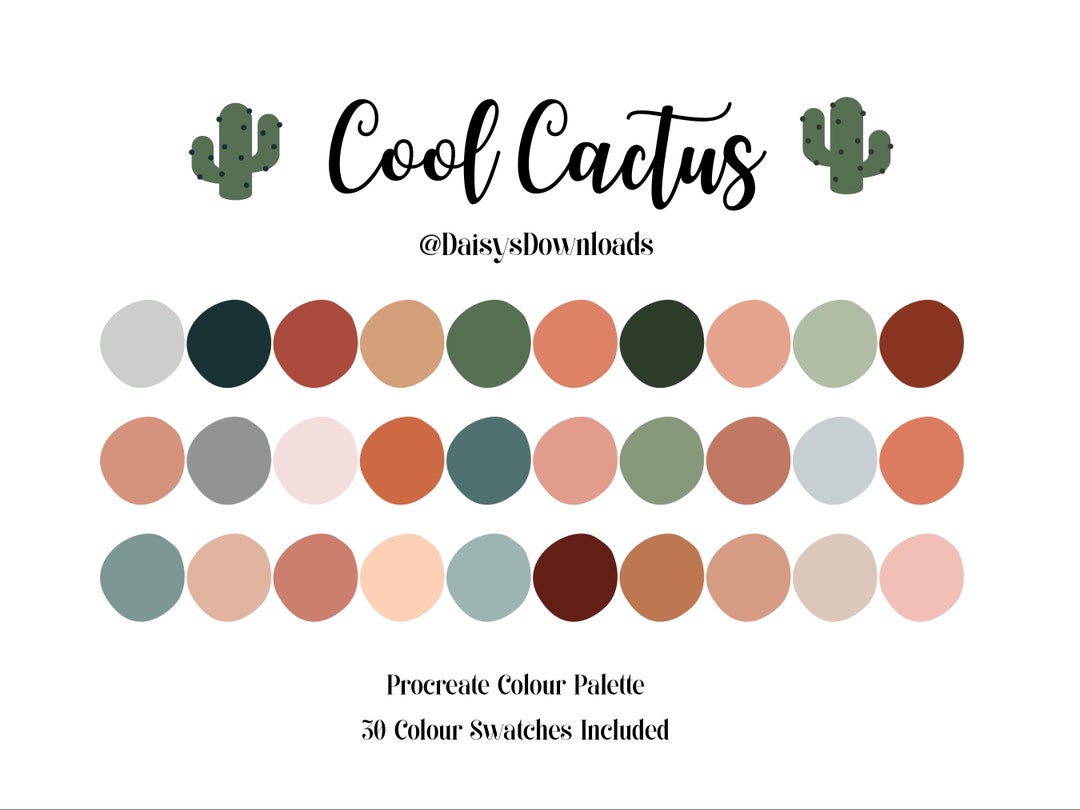Cool Cactus Procreate Colour Palette / Procreate Color Palette/ iPad ...