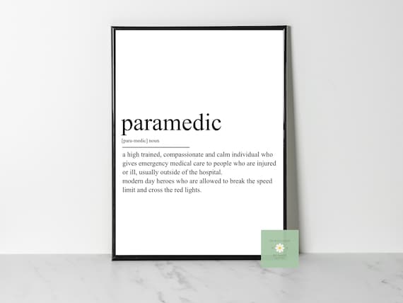 Paramedic Definition Print / Print for Paramedic/ Thank You - Etsy