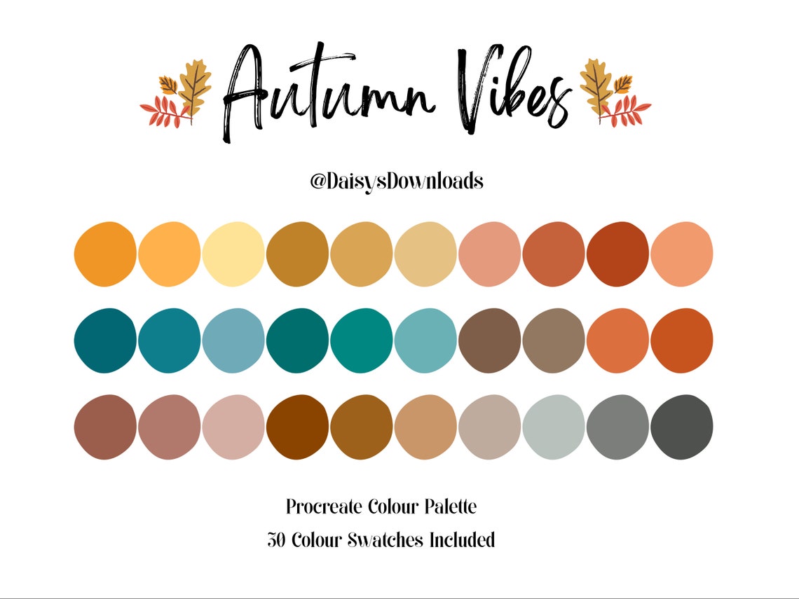 Autumn Vibes Procreate Colour Palette / Procreate Color Palette/ iPad ...