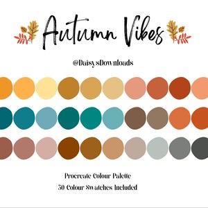 Autumn Vibes Procreate Colour Palette / Procreate Color Palette/ iPad ...