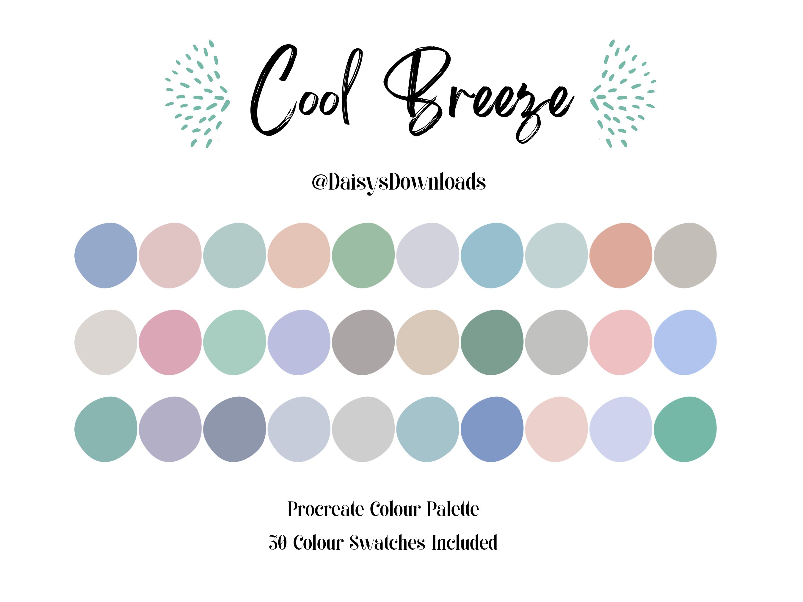 Cool Breeze Procreate Colour Palette / Procreate Color Palette/ iPad ...