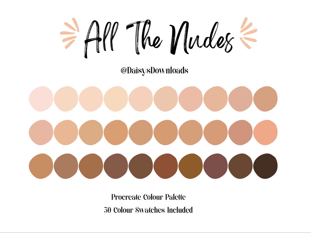 All the Nudes Procreate Colour Palette / Procreate Color Palette/ iPad ...