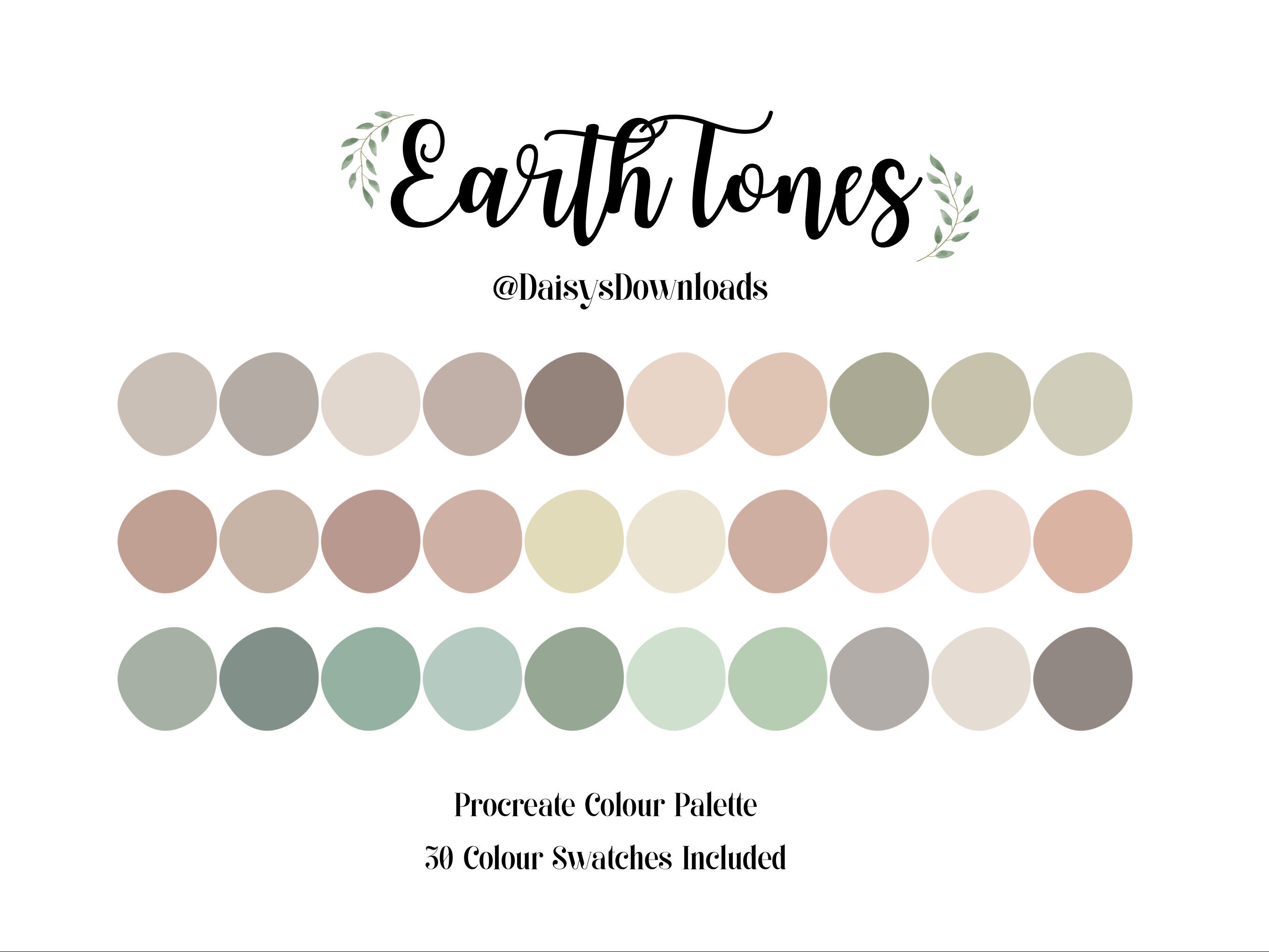 Earth Tones Procreate Colour Palette / Procreate Color Palette/ iPad ...