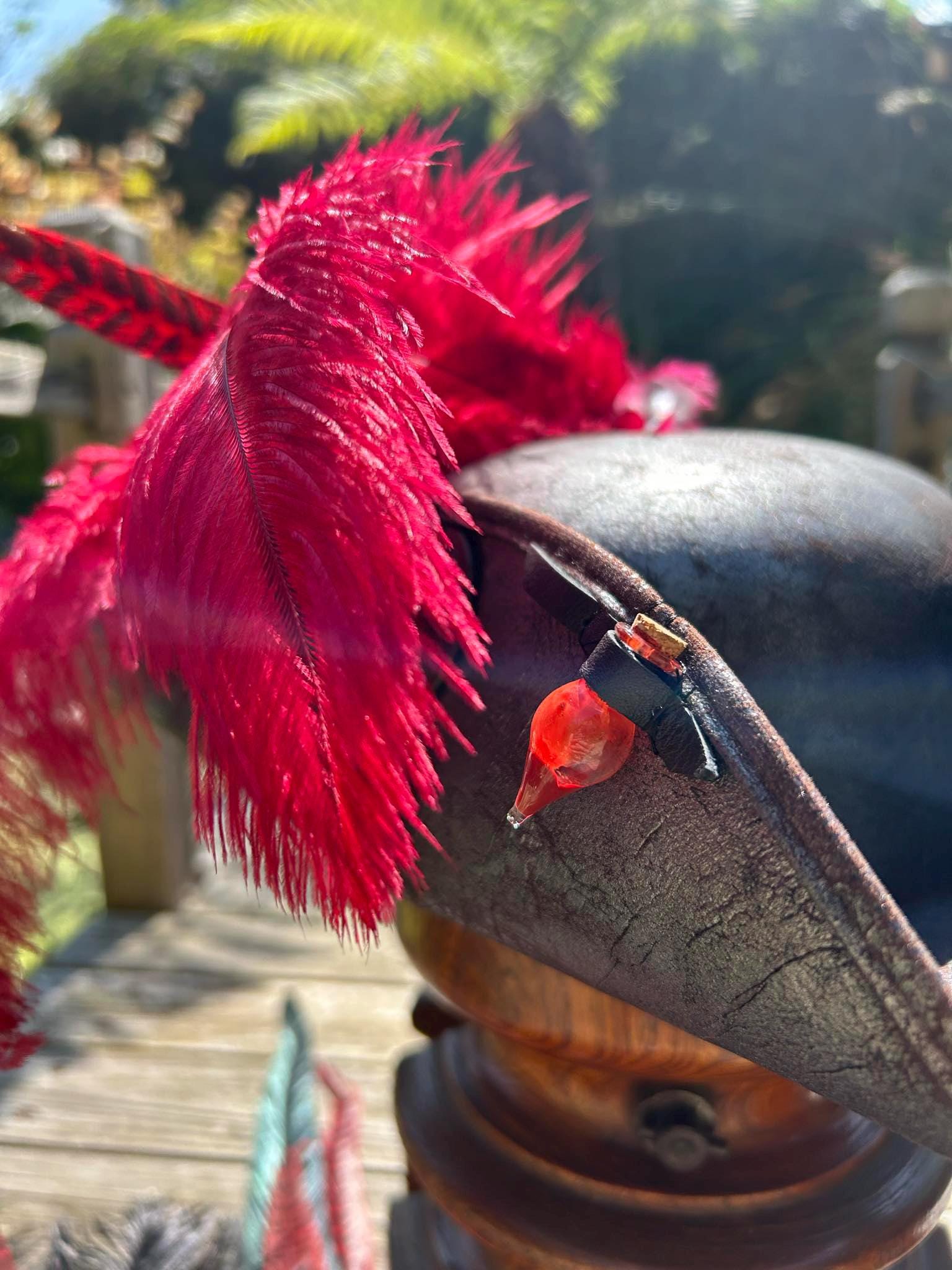 Leather Pirate Hat With Feather