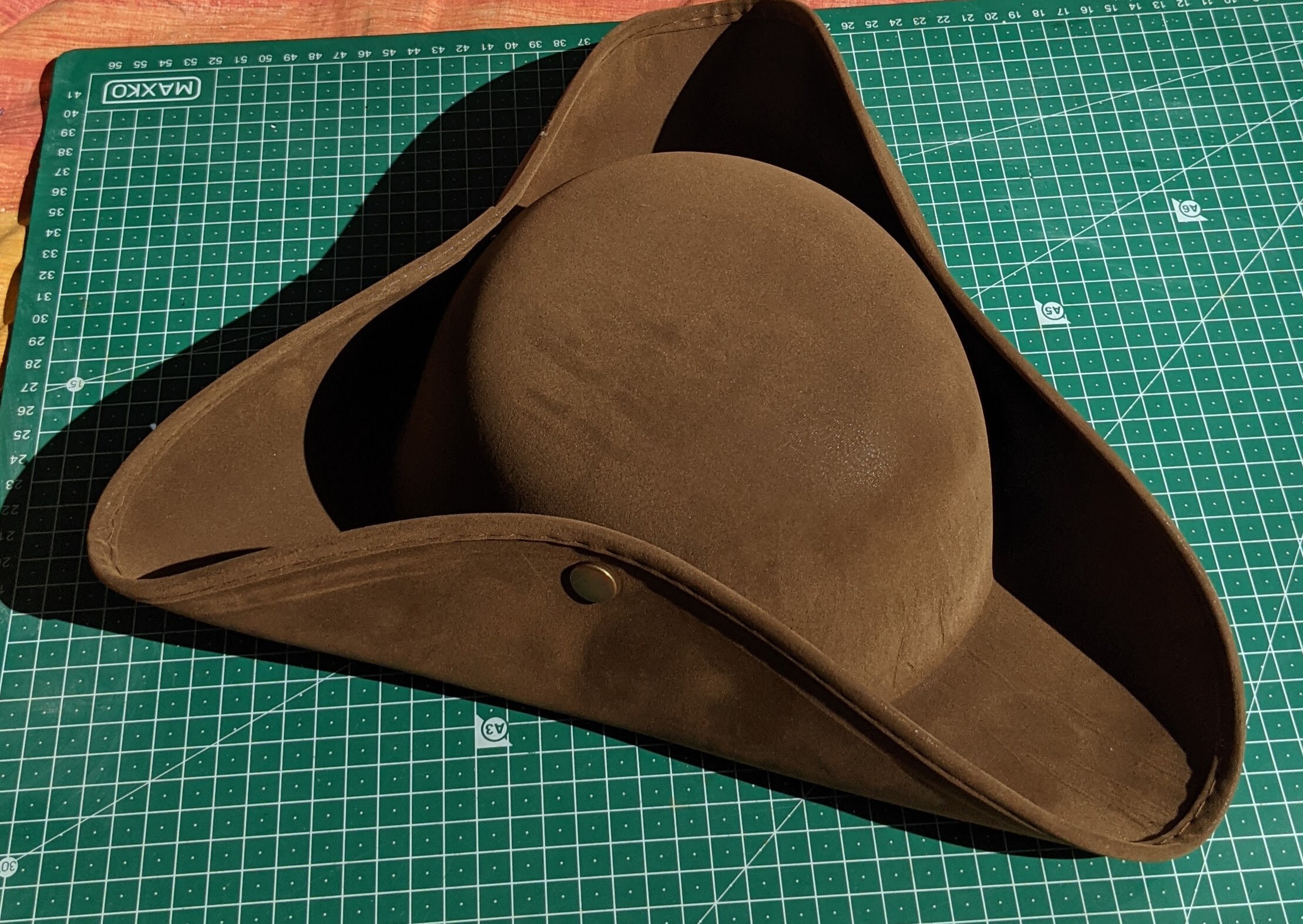 PIRATE Tricorne HAT Brown Faux Suede. Sturdy Brixham N' - Etsy