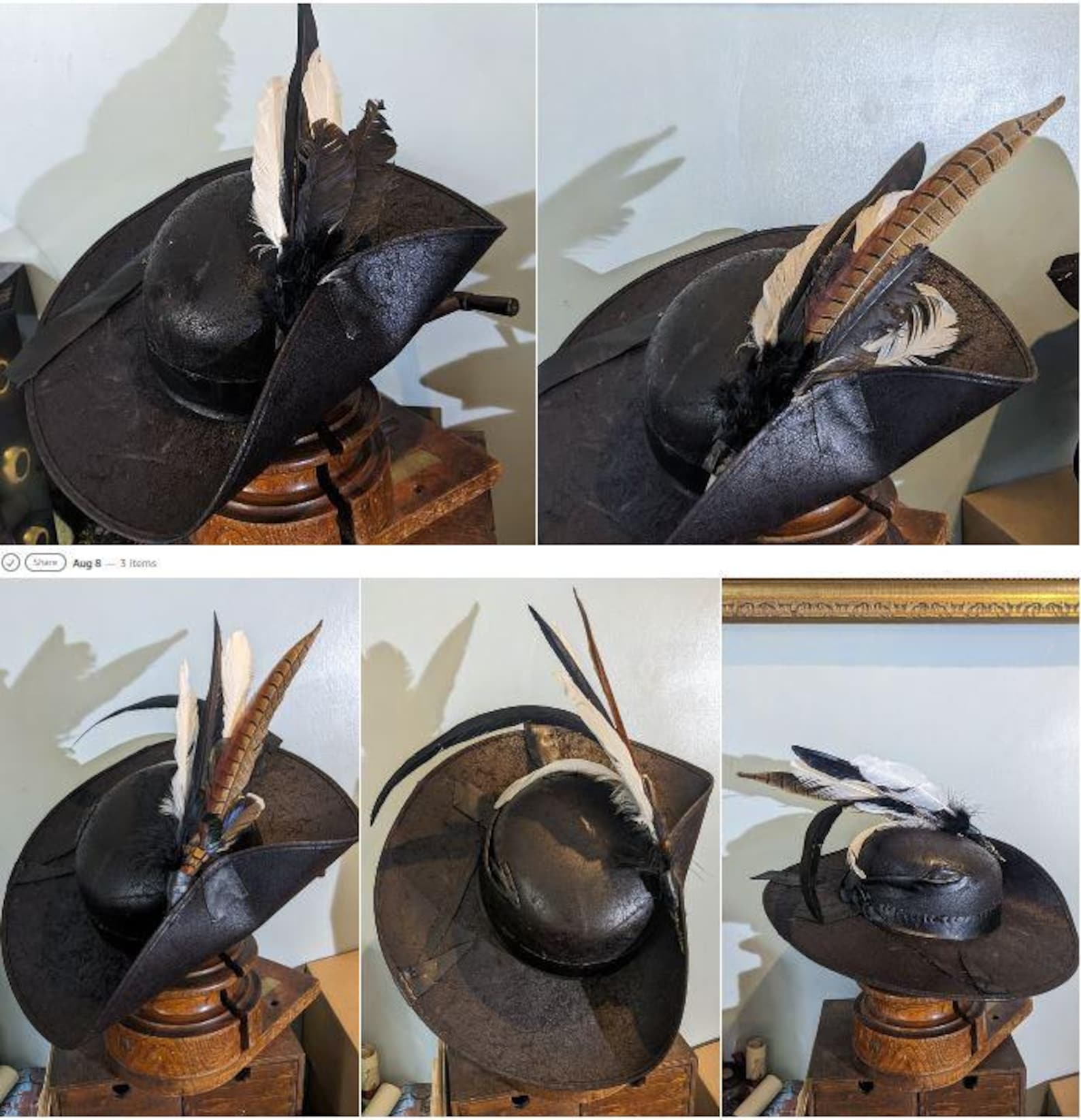 Aramis Musketeer Hat - Amber Flash Feather Set. A Holcombe Classic and ...