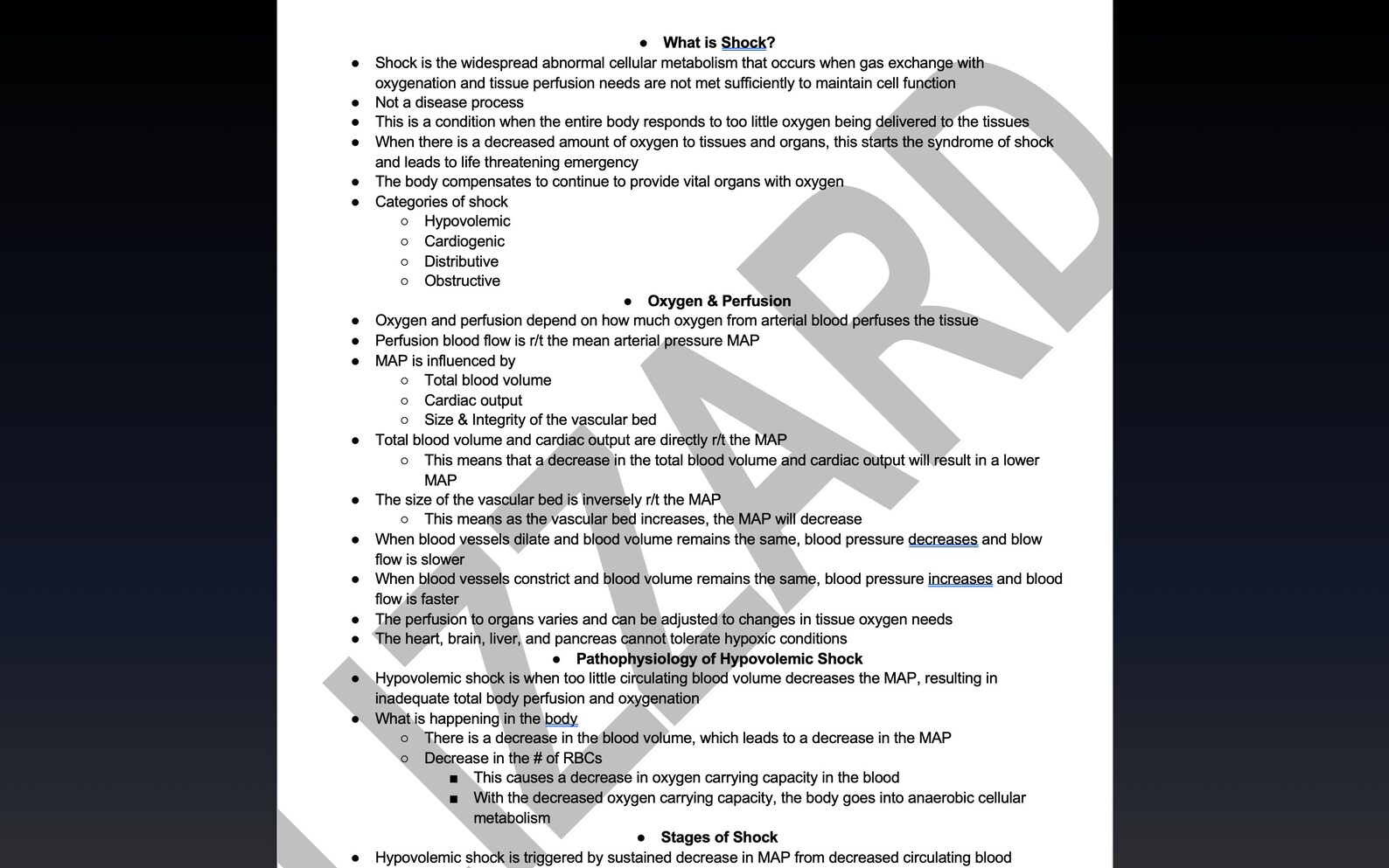 What is Shock Nursing Study Guide | Etsy