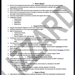 What is Shock Nursing Study Guide | Etsy