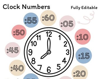 Classroom Clock Numbers - Etsy