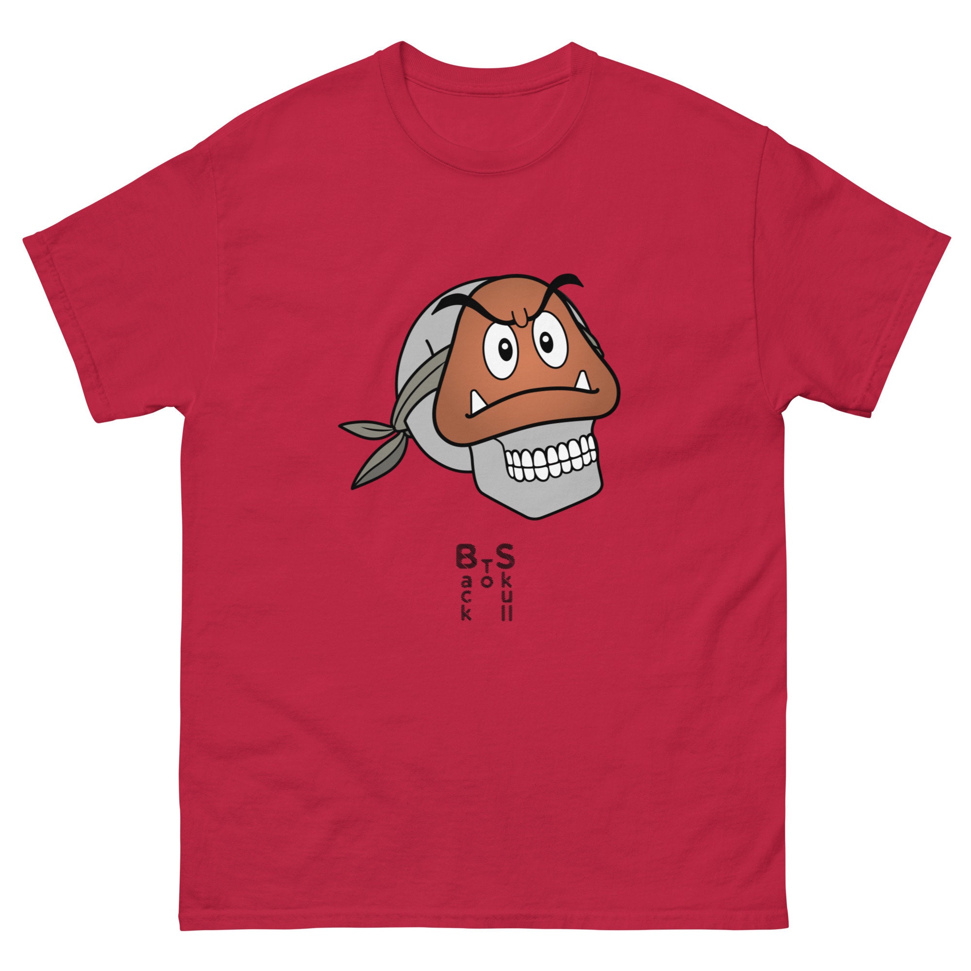Super Mario Goomba Skull Tee, Heavy and Organic Cotton Shirt, Bandana ...