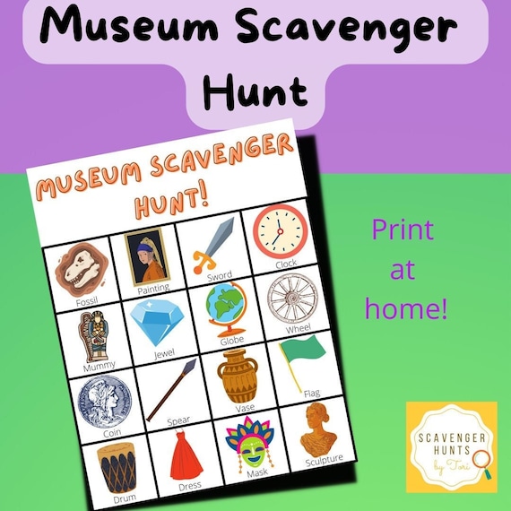 Museum Scavenger Hunt Field Trip Activity Kids Scavenger - Etsy