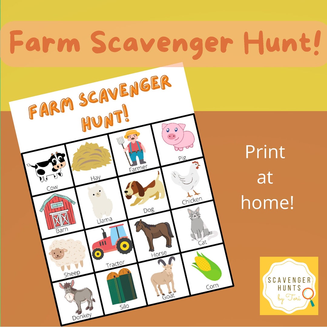 Farm Scavenger Hunt Field Trip Activity Kids Scavenger Hunt - Etsy