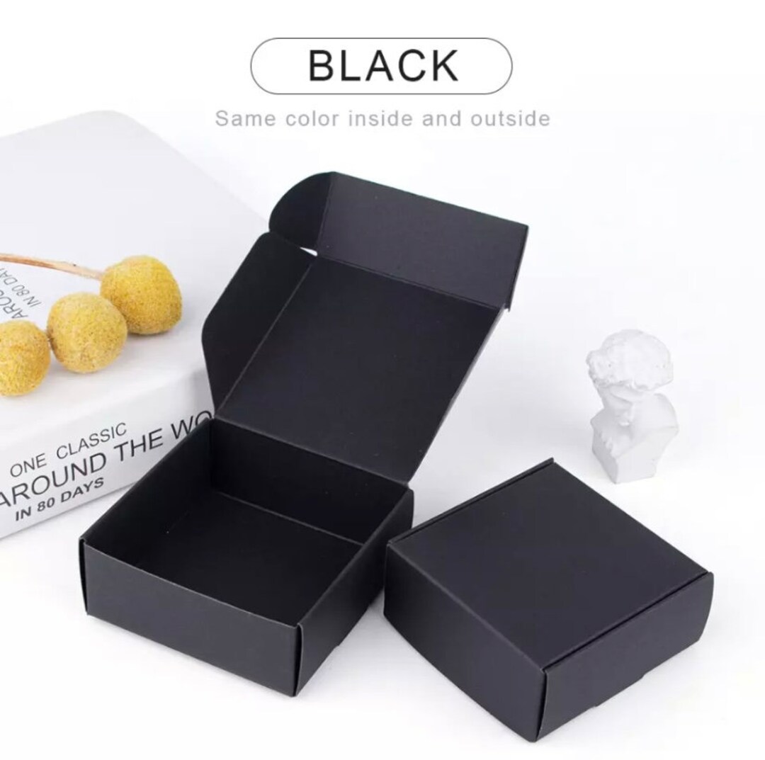 Black Kraft Die Cut Cardboard Box 18x10x6cm - Etsy UK