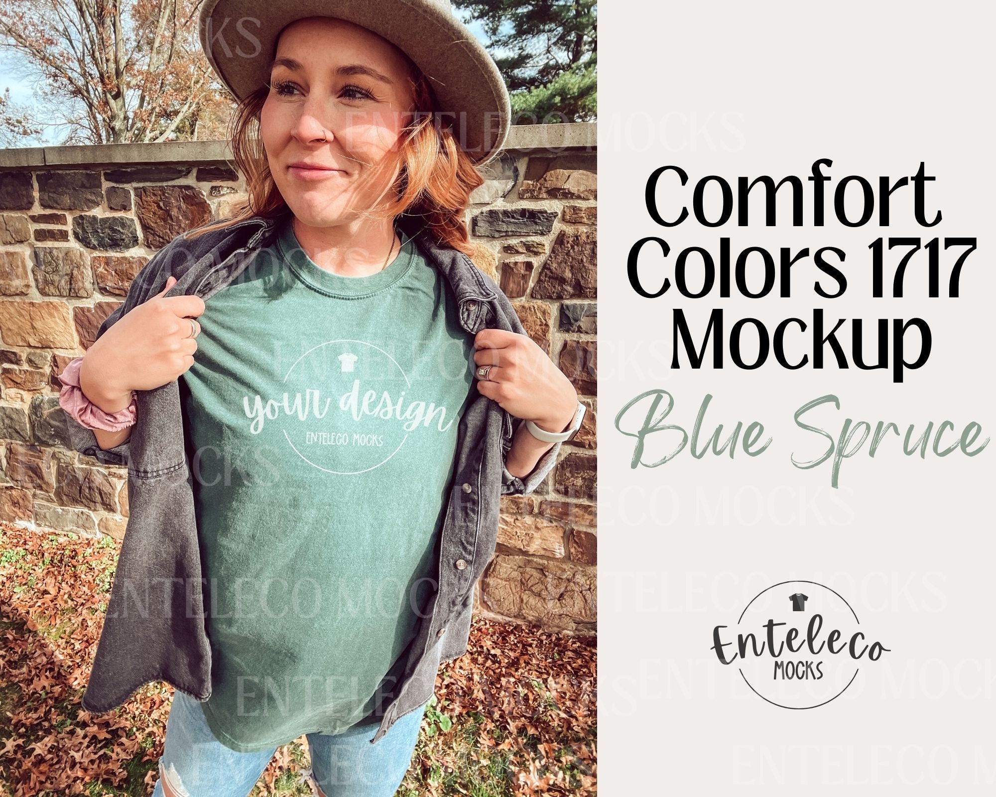 Comfort Colors C1717 Blue Spruce Mockup Blue Spruce Comfort - Etsy