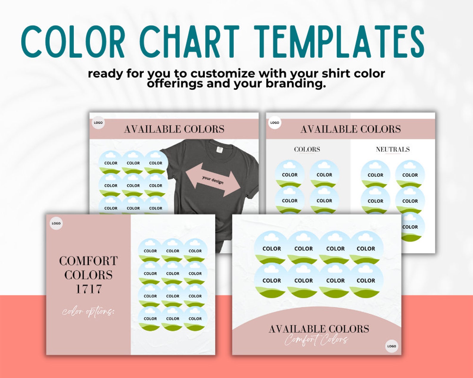 COMFORT COLORS T-shirt Color and Size Charts Comfort Colors - Etsy