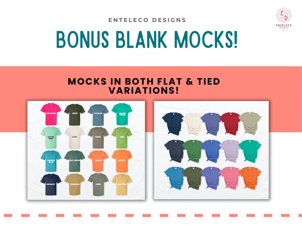 COMFORT COLORS T-shirt Color and Size Charts Comfort Colors - Etsy