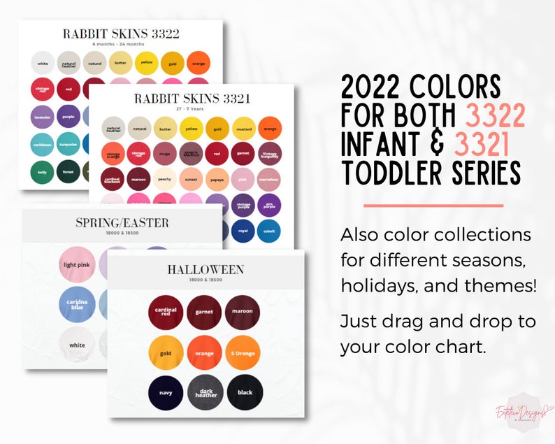 Rabbit Skins Kids T-shirt Listing Templates, 3321 & 3322, Color and ...