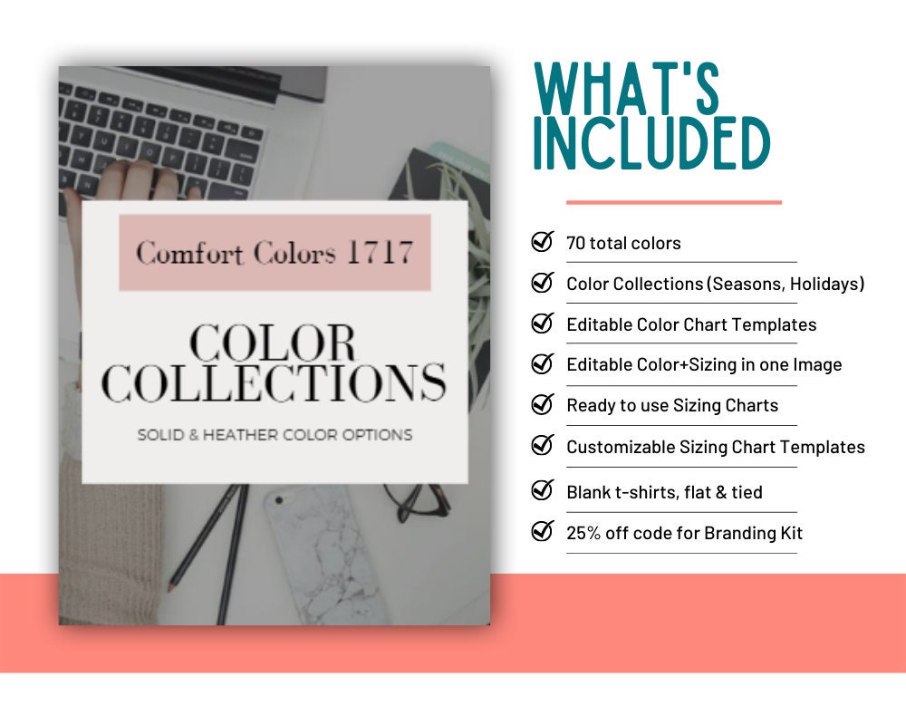 COMFORT COLORS T-shirt Color and Size Charts Comfort Colors - Etsy