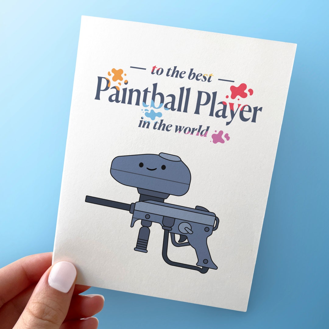 Card for Paintball Player Paintball Gun Birthday Card A2 Greeting Card ...