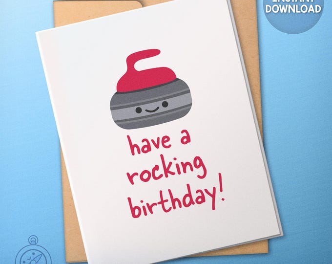 Cute Birthday Card for the Curling Player - Lovely Birthday Card for ...