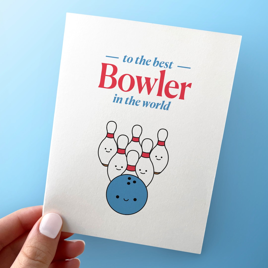 Card for Bowler Bowling Pins Birthday Card A2 Greeting Card - Etsy