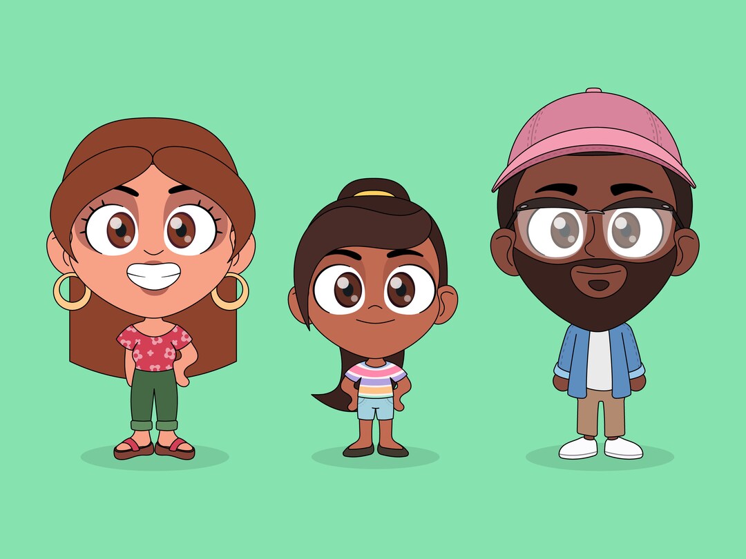 Custom Cartoon Anime Illustration / Printable Personalized Digital Gift ...