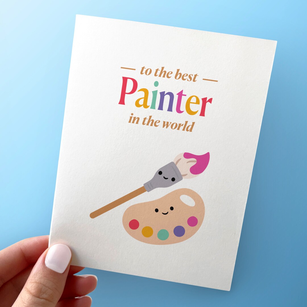 Card for Painter Paint Palette Painting Birthday Card A2 Greeting Card ...