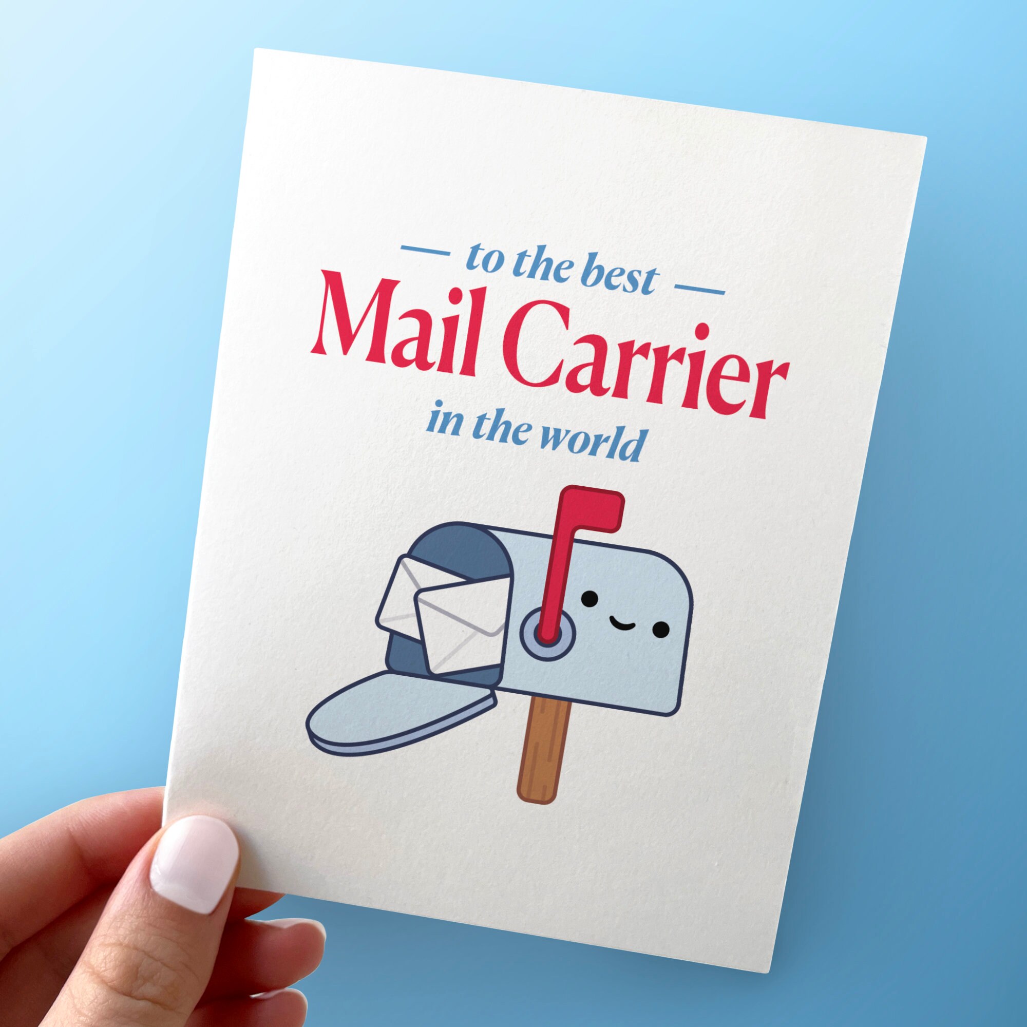 Card for Mail Carrier Postal Worker Mailbox Birthday Card A2 Greeting ...
