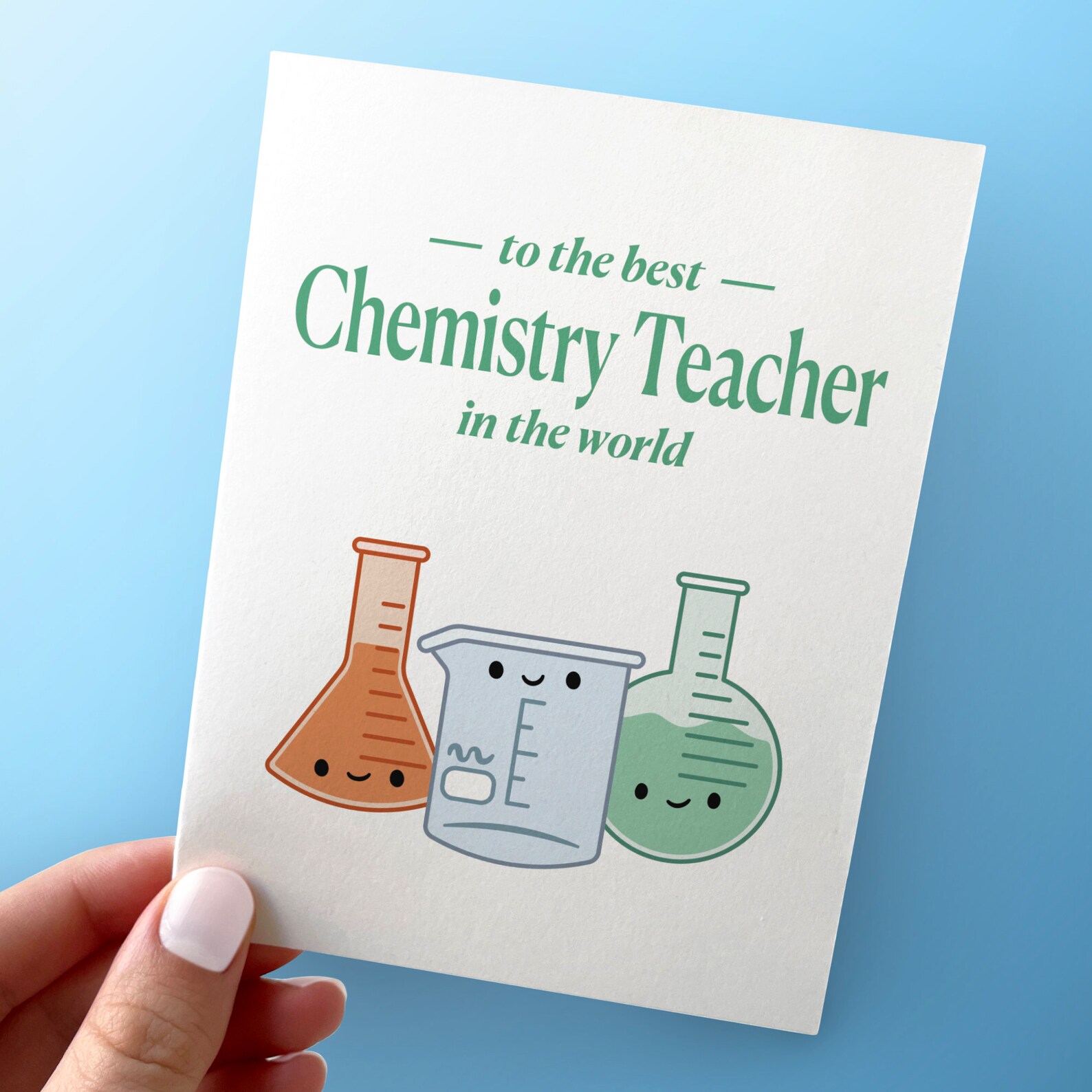 Card for Chemistry Teacher Lab Beakers Chemistry Birthday Card A2 ...