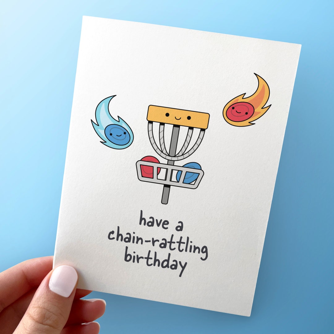 Chain-rattling Birthday Disc Golf Birthday Card for Disc Golf Player A2 ...