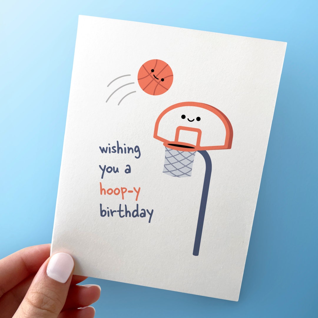 Basketball Birthday Card Hoopy Birthday Basketball Hoop Card A2 ...