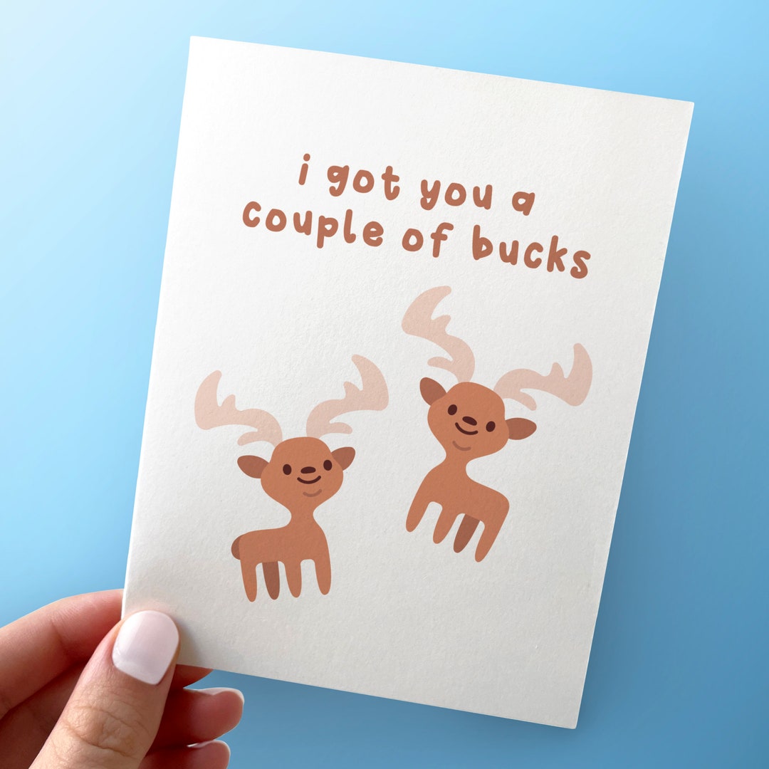 A Couple of Bucks Birthday Card Funny Deer Joke Card A2 Greeting Card ...