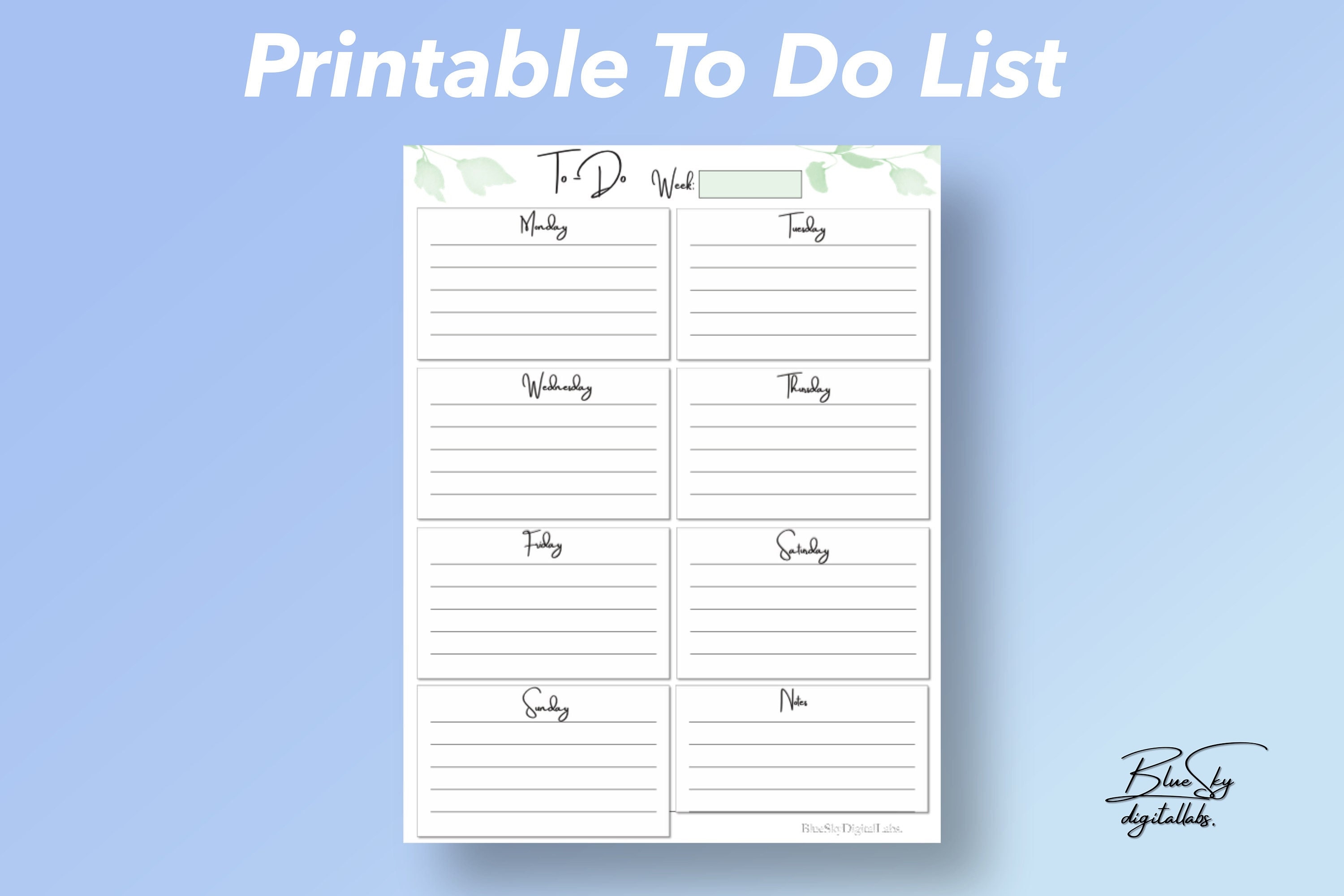 To Do List - Letter & A5 - Printable - Etsy