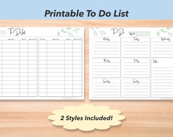 Printable to Do List Instant Download Print at Home PDF - Etsy