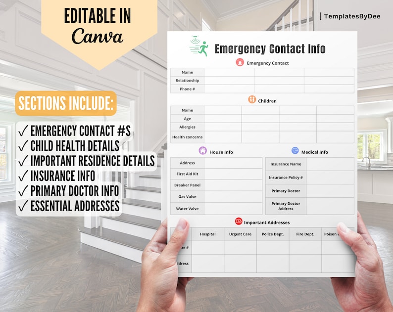 Emergency Contact Information Sheet | Nanny, Babysitter, Childcare ...