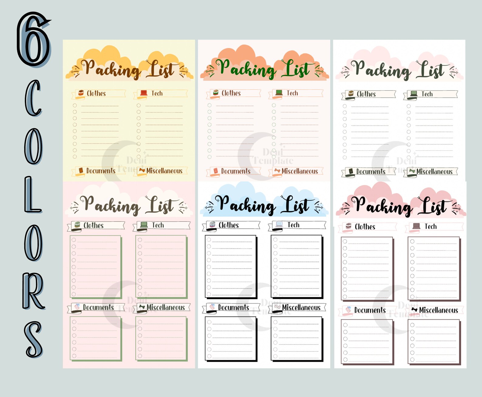 Packing List Template | Travel Packing | EDITABLE | PRINTABLE | Packing ...