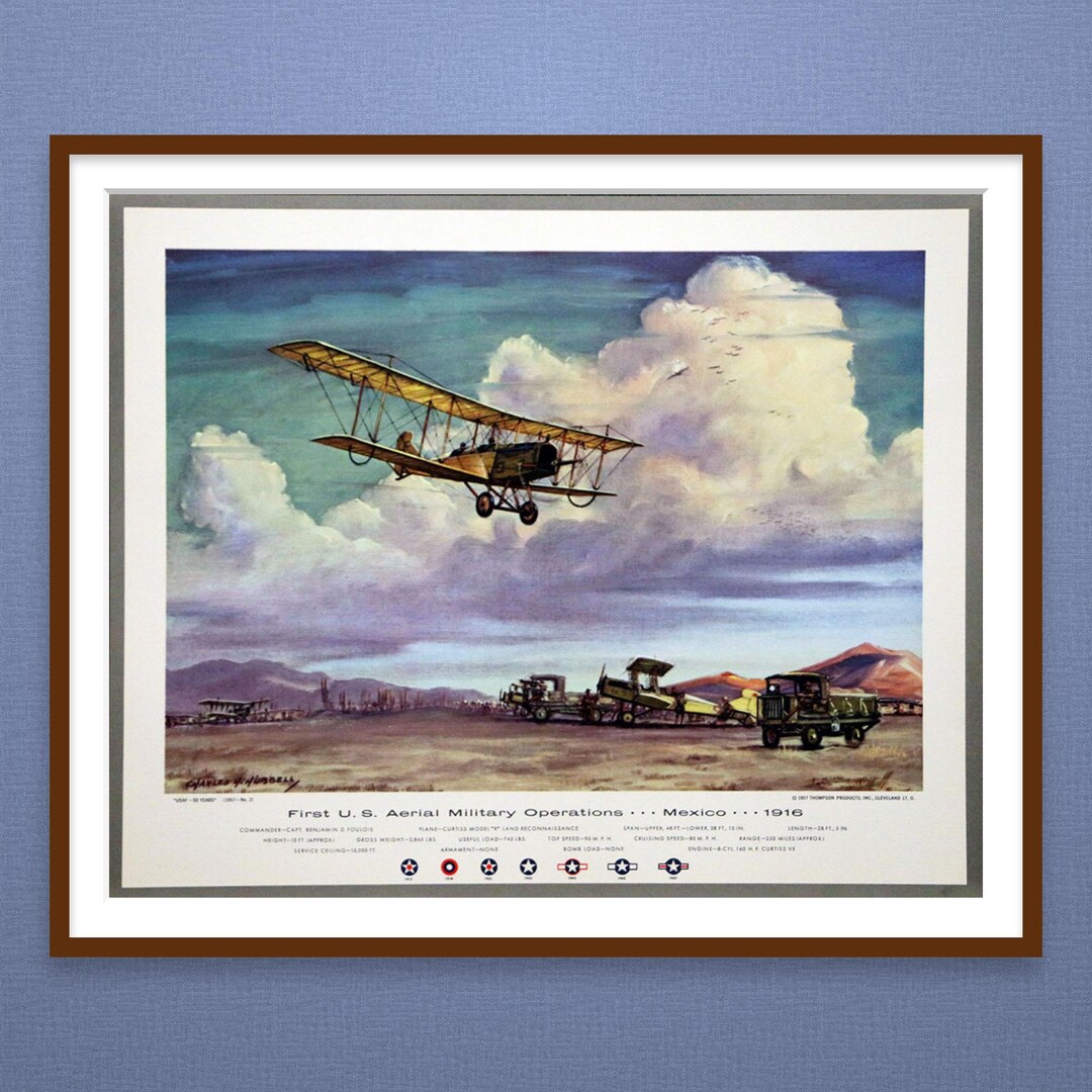 Vintage 1957 Charles Hubbell Lithograph – “first Non-stop ...