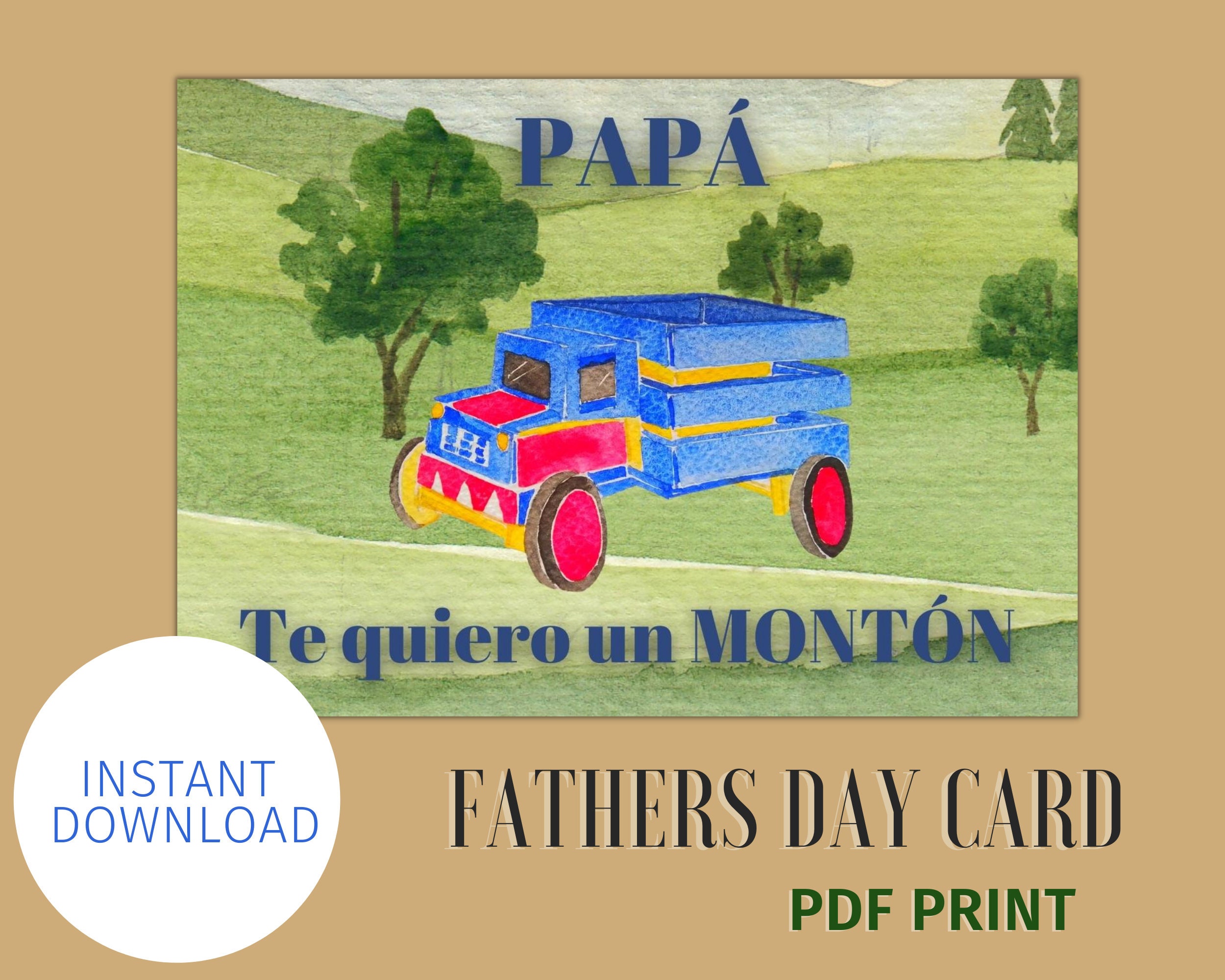 Spanish Fathers Day Card, Dia Del Padre, Te Quiero Un Monton Printable ...