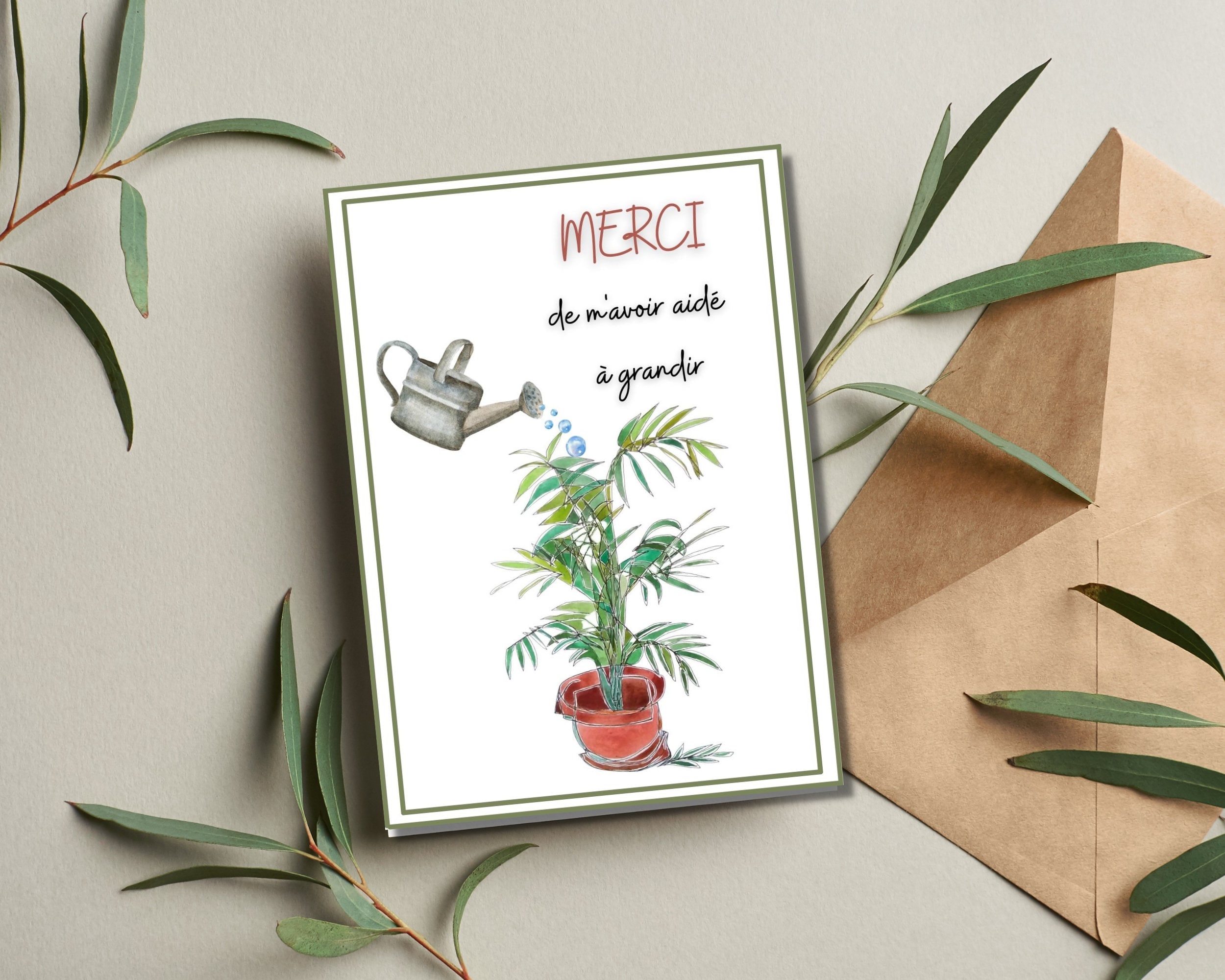 Printable French Teacher Appreciation Cards, Carte Merci, Printable ...